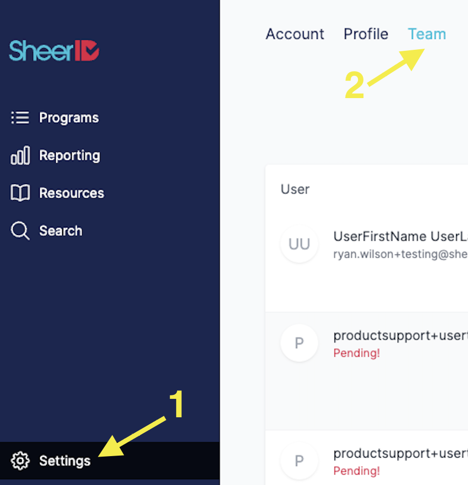 Disabling users from accessing your account – SheerID Knowledge Base